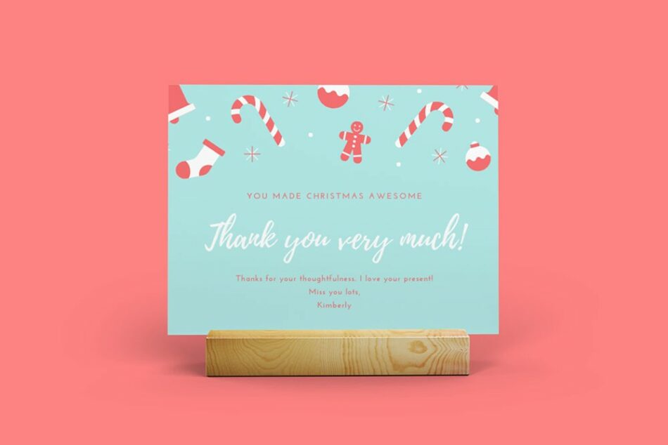 Landscape Christmas Card Mockup Template | Mediamodifier