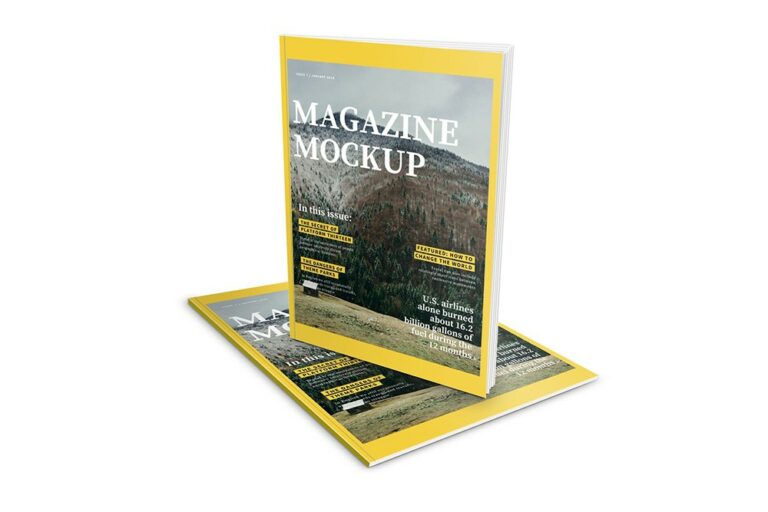 Double Magazine Cover Mockup Maker | Mediamodifier