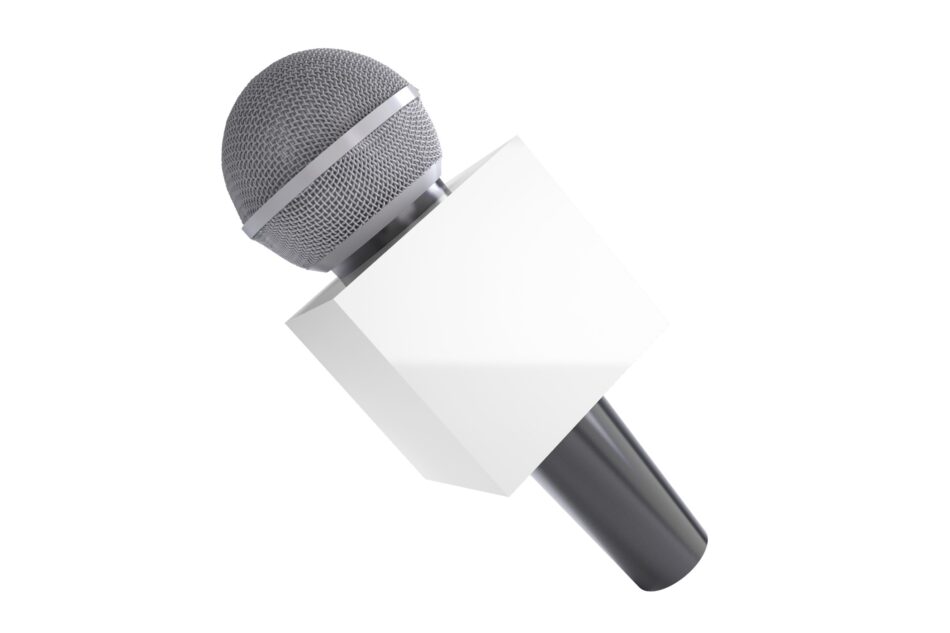 Branded Microphone Flag Mockup Maker | Mediamodifier