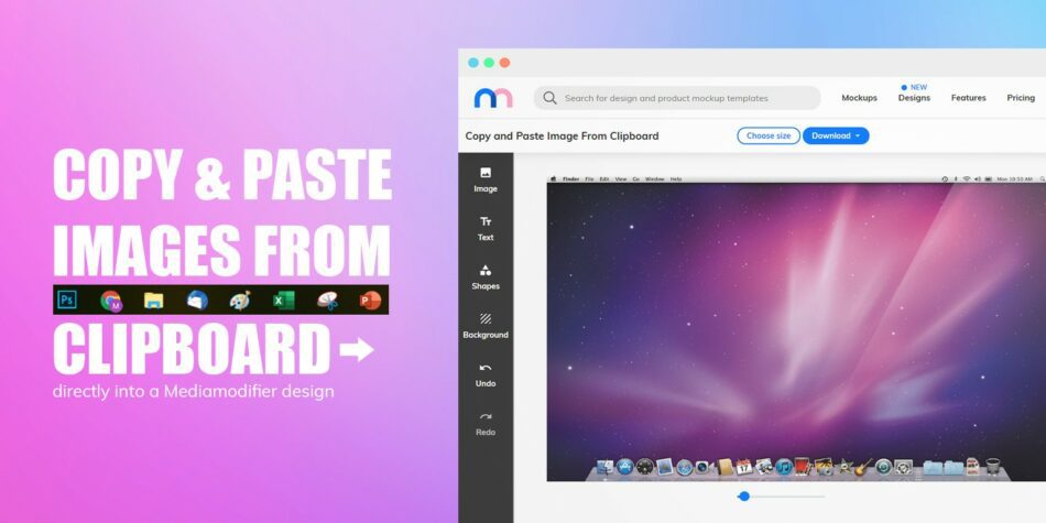 Paste Screenshot Directly to Online Design Maker | Mediamodifier
