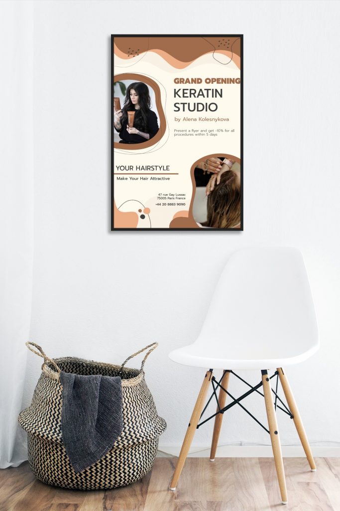 Portrait Poster on Wall Mockup | Mediamodifier