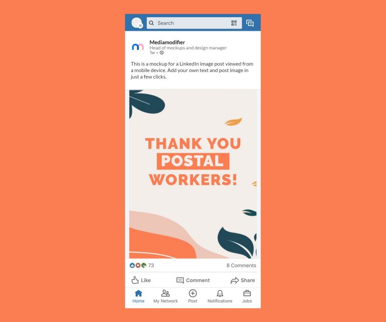 Mobile Post for LinkedIn Sponsored Content Mockup | Mediamodifier