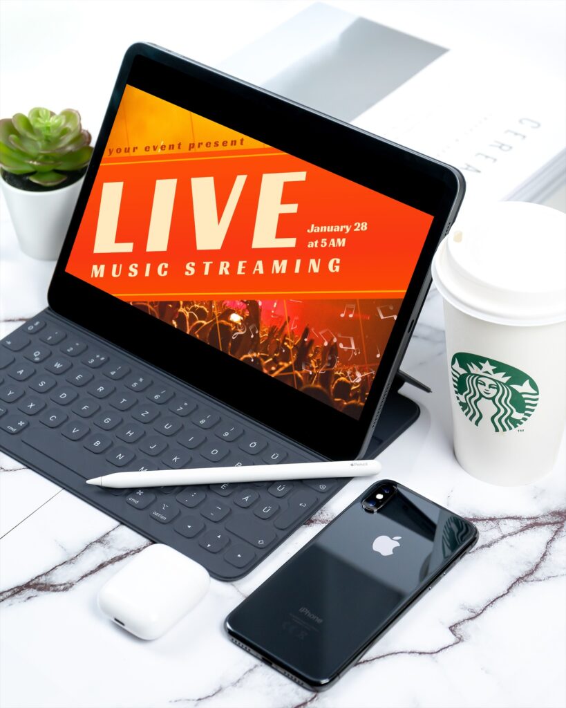 Live Streaming Announcement in a iPad Pro in a office settings ...