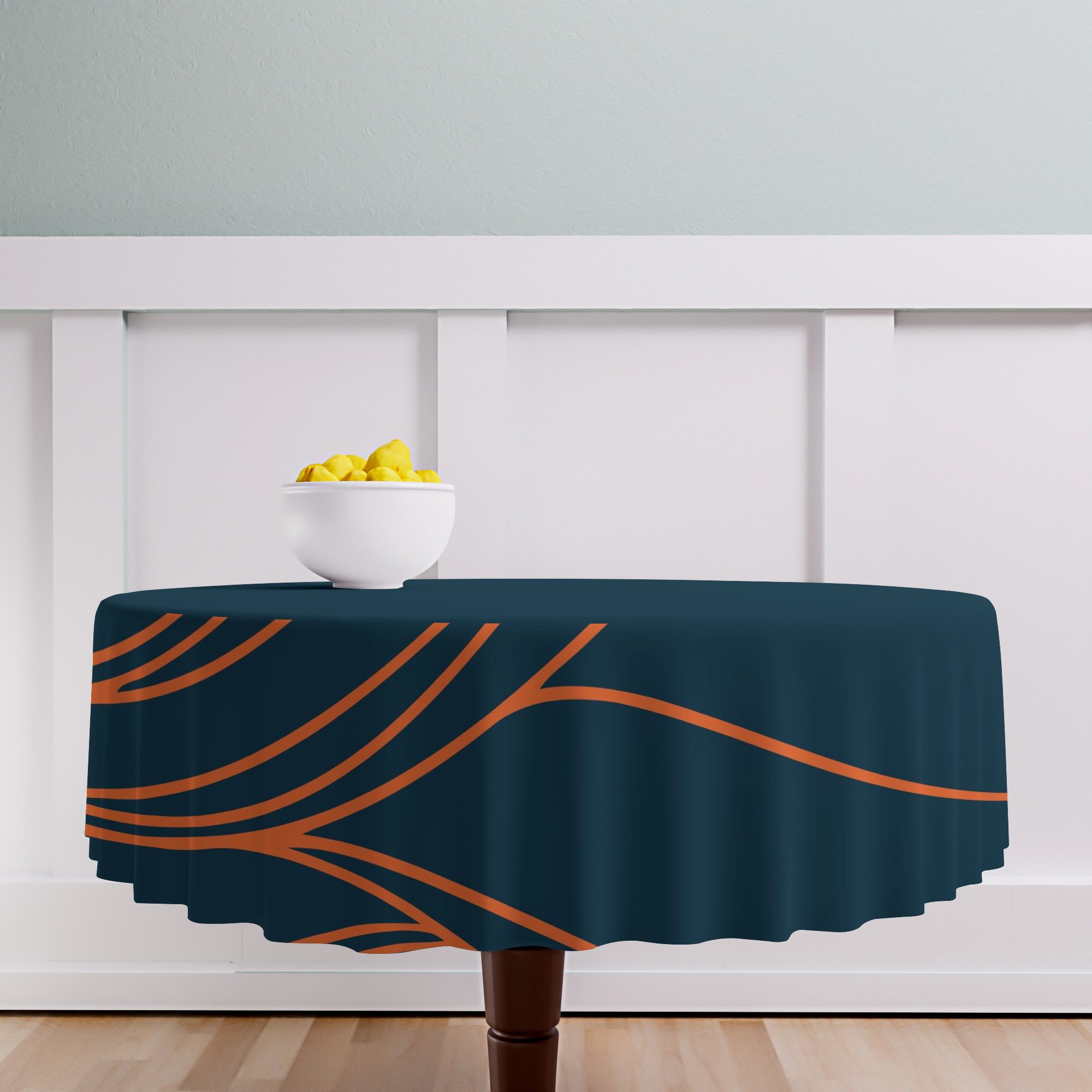 Flowing Pattern Design in a Table Cloth Mockups | Mediamodifier