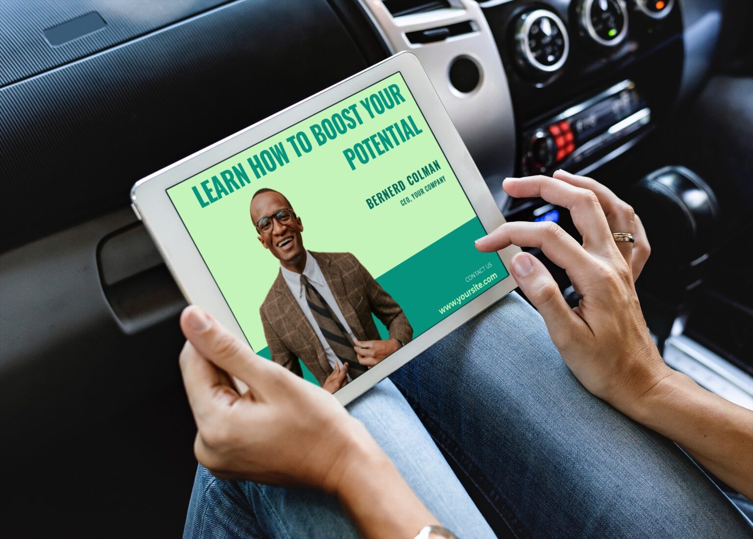 Facebook Template in a White iPad | Mediamodifier