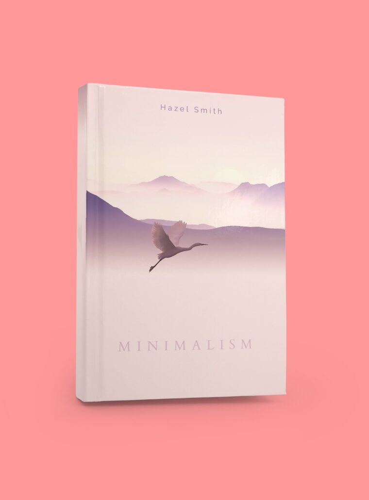 Minimalistic Book Design in a Standing Handcover Book Mockup ...