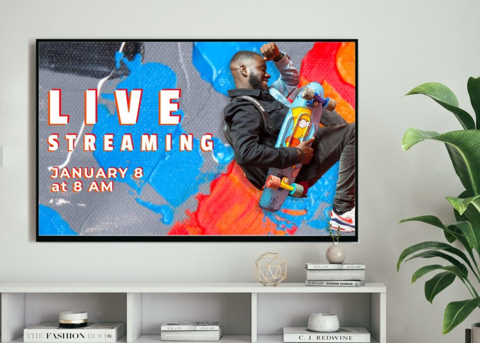 TV Screen Mockup in Modern Room | Mediamodifier