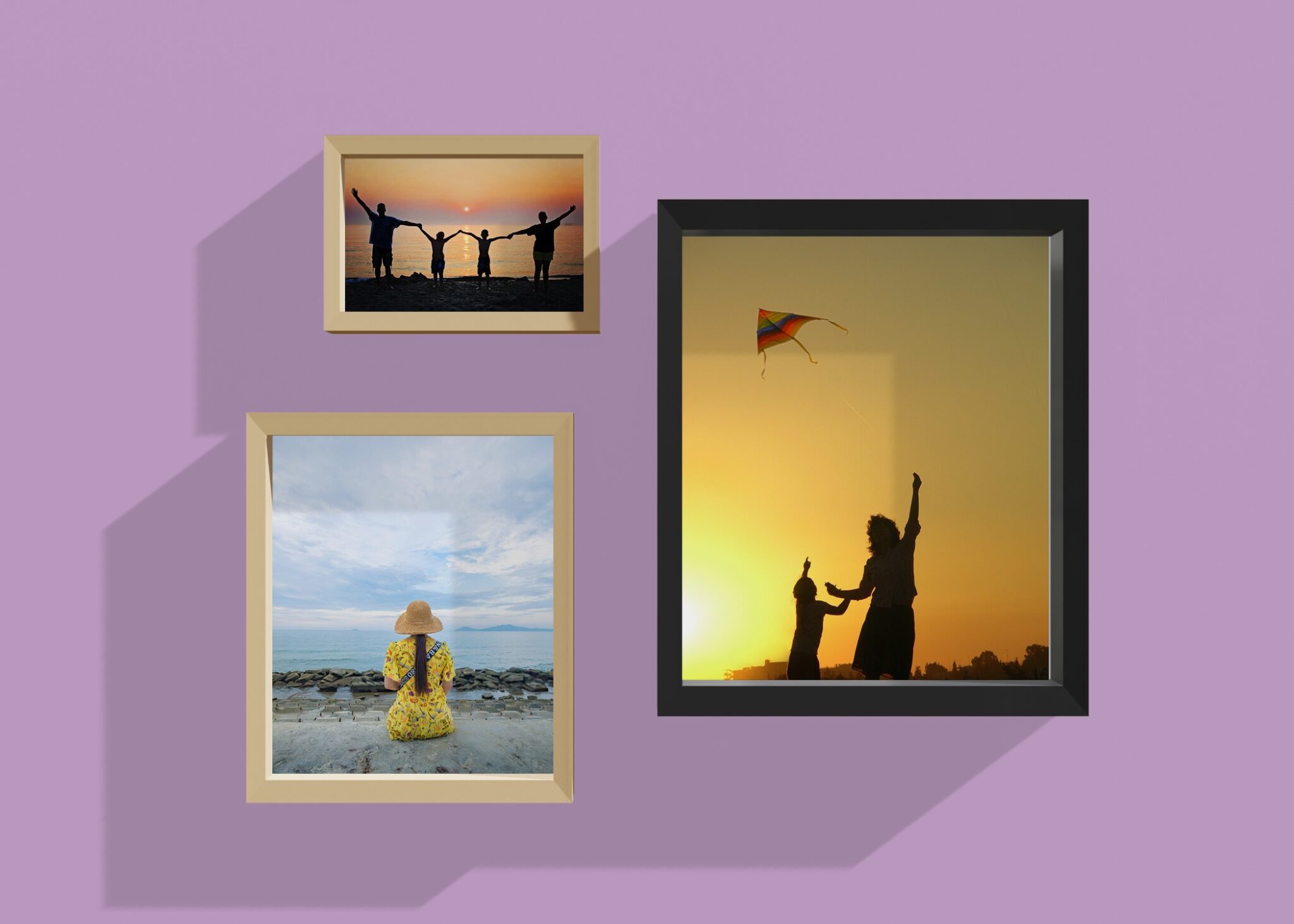 Photoshop Mockup of Picture Frames on Wall | Mediamodifier