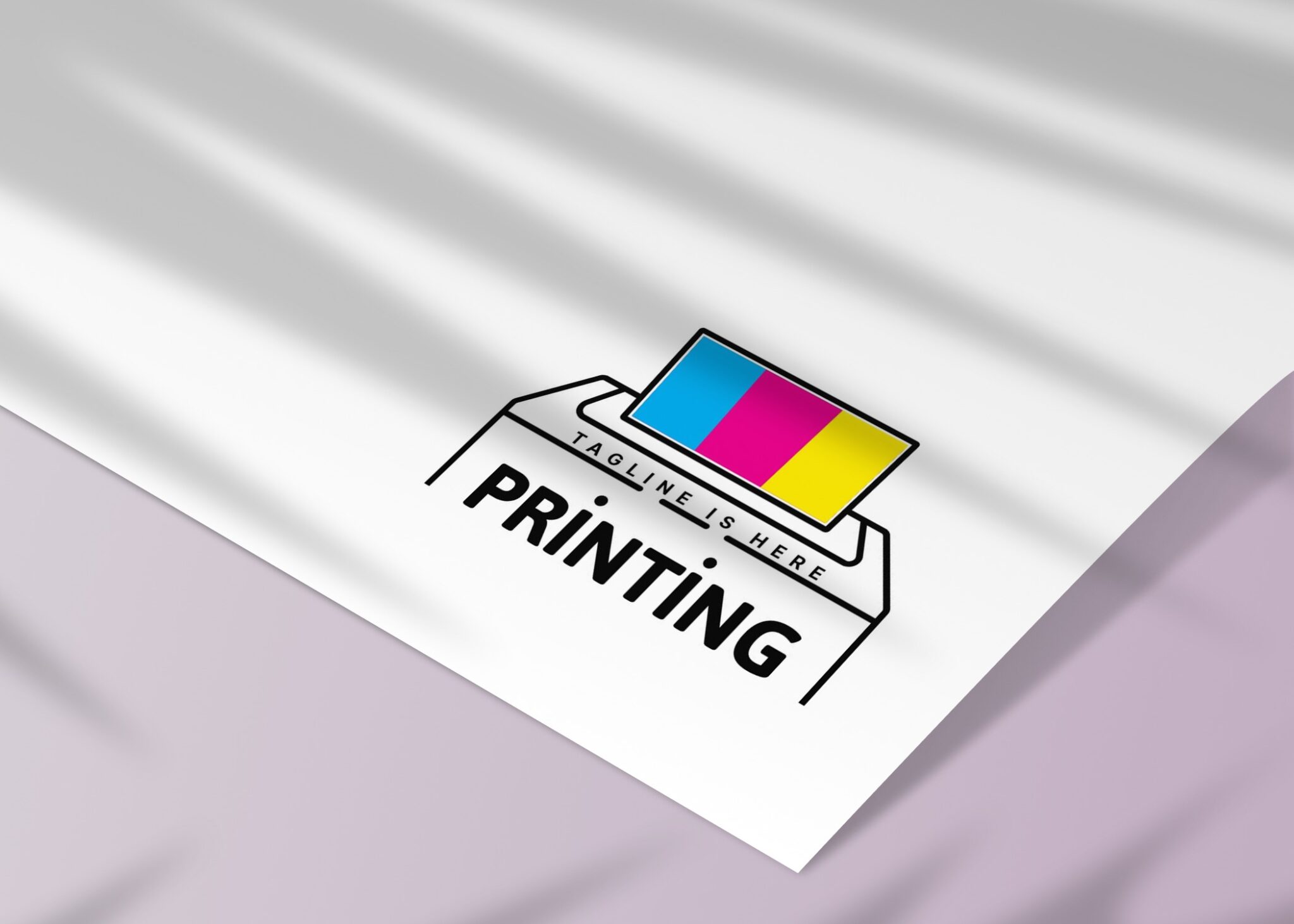 Photoshop PSD Logo Mockup on White Paper and Purple Background ...