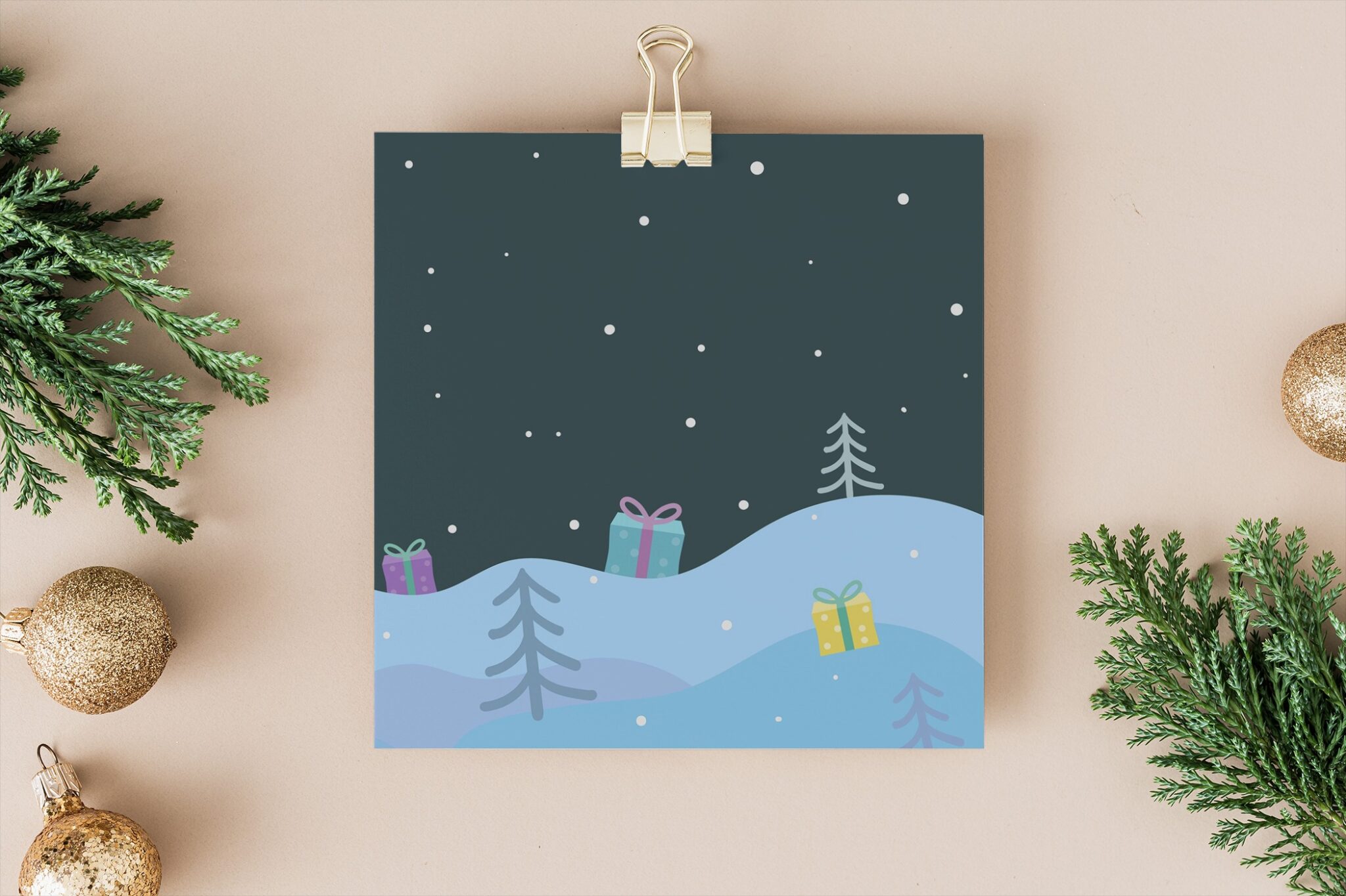 PSD Template of a Square Paper on Festive Background | Mediamodifier