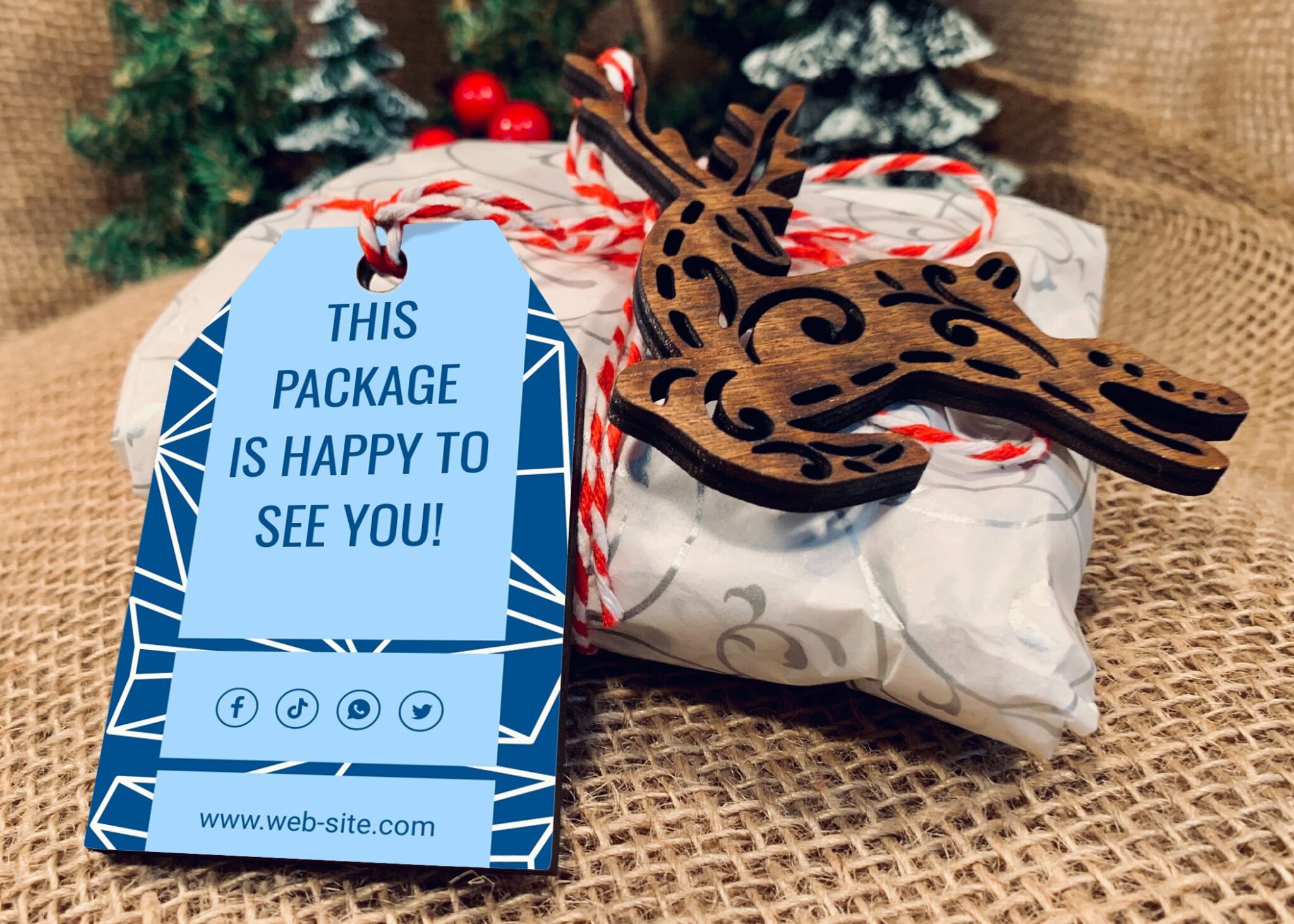 Gift Tag Design in a Wrapped Gift Packet | Mediamodifier