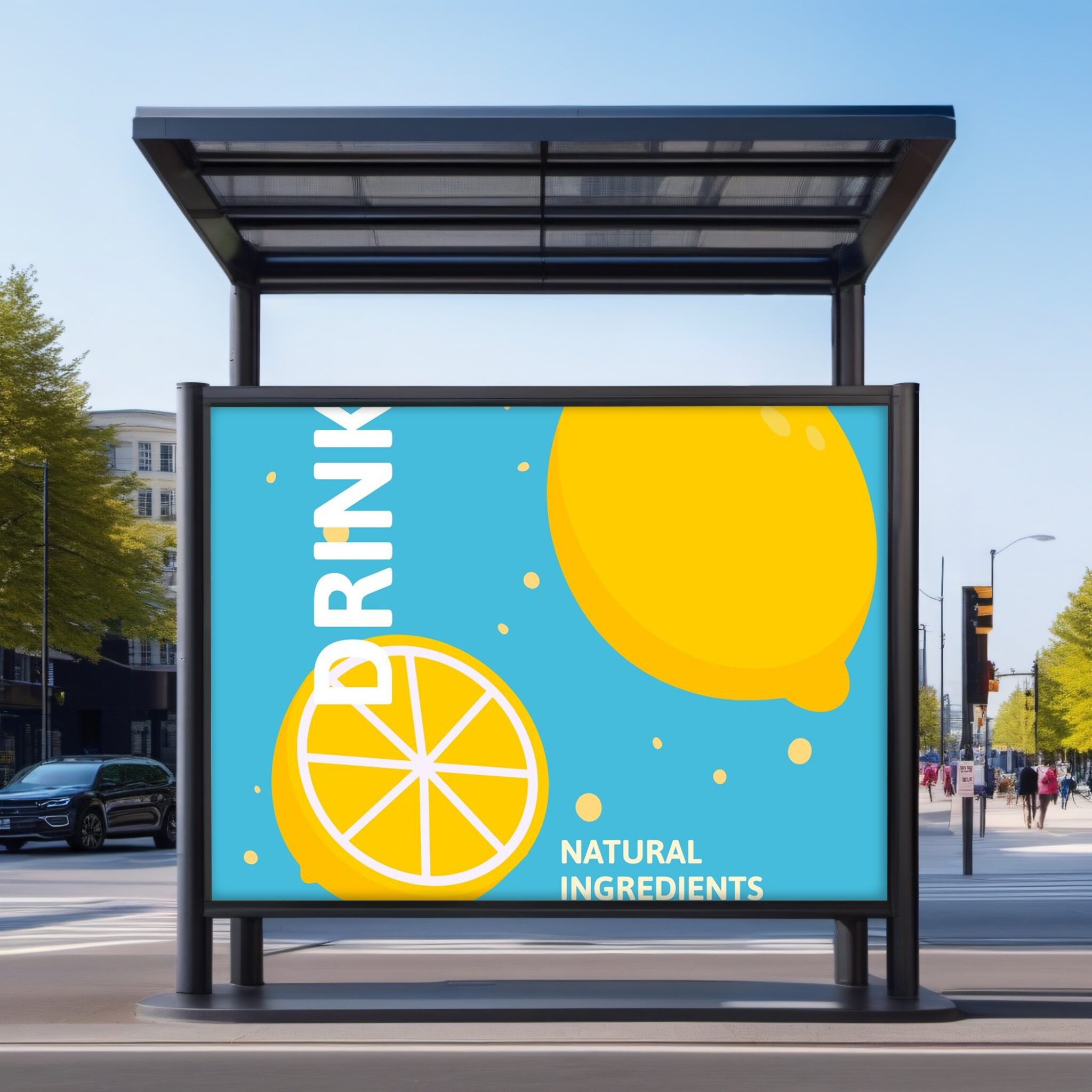 Advertisement on Large Billboard Mockup Generator in the Middle of ...