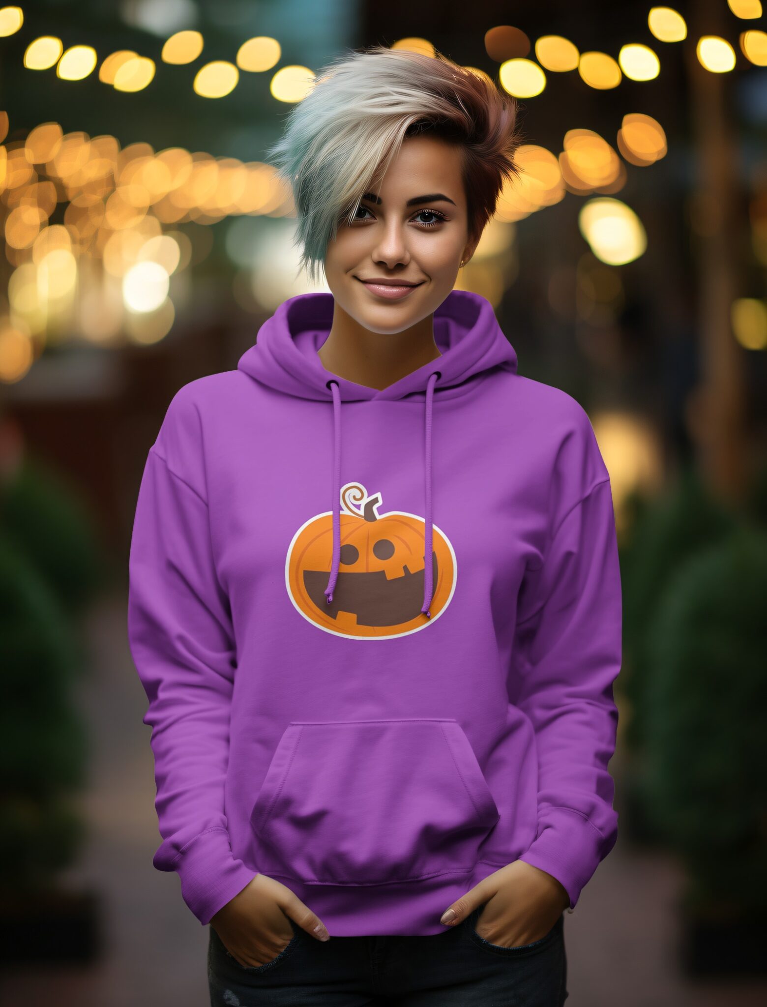 Halloween Design on Hoodie Design Mockup Generator | Mediamodifier