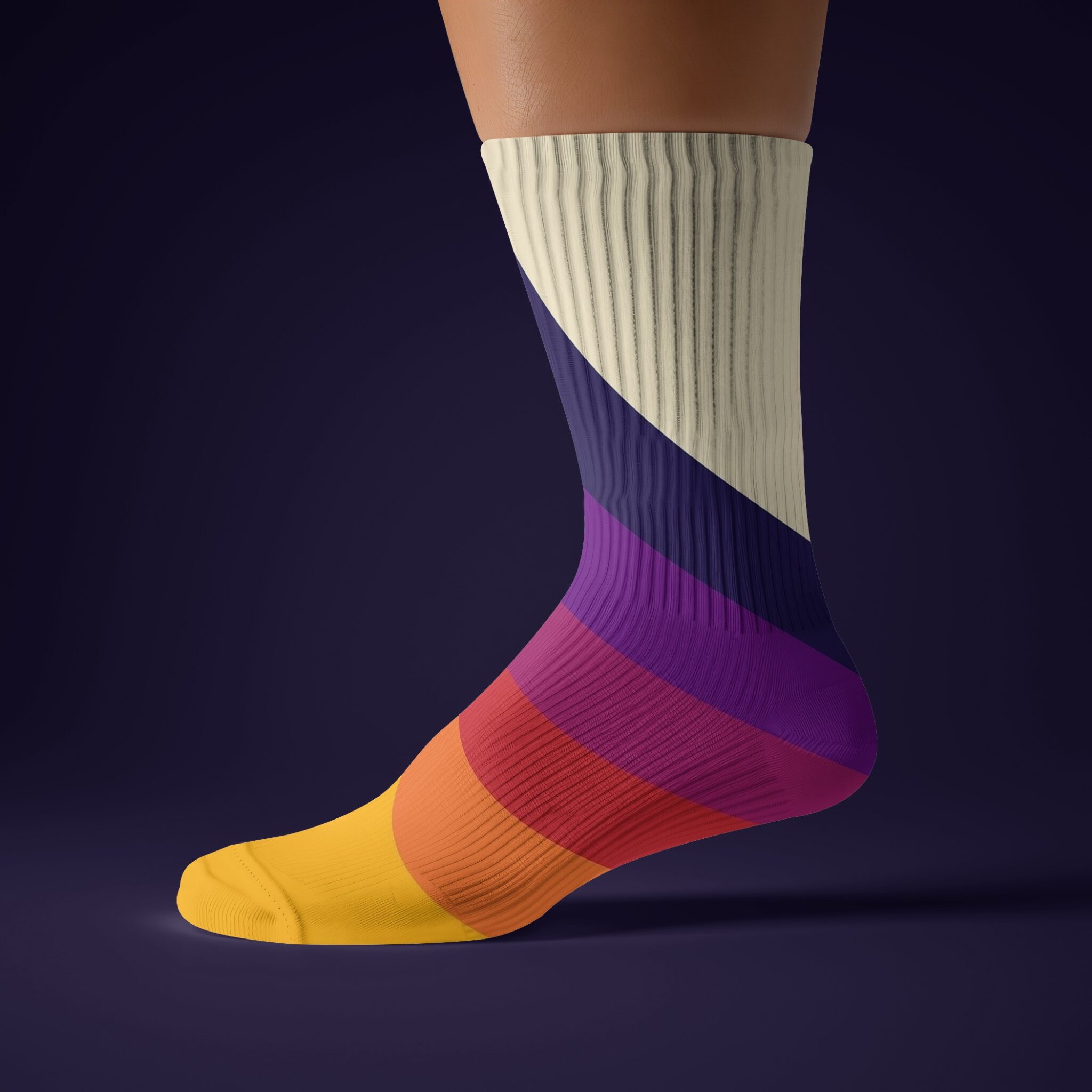 Colorful Socks Design on Simple Socks Mockup | Mediamodifier