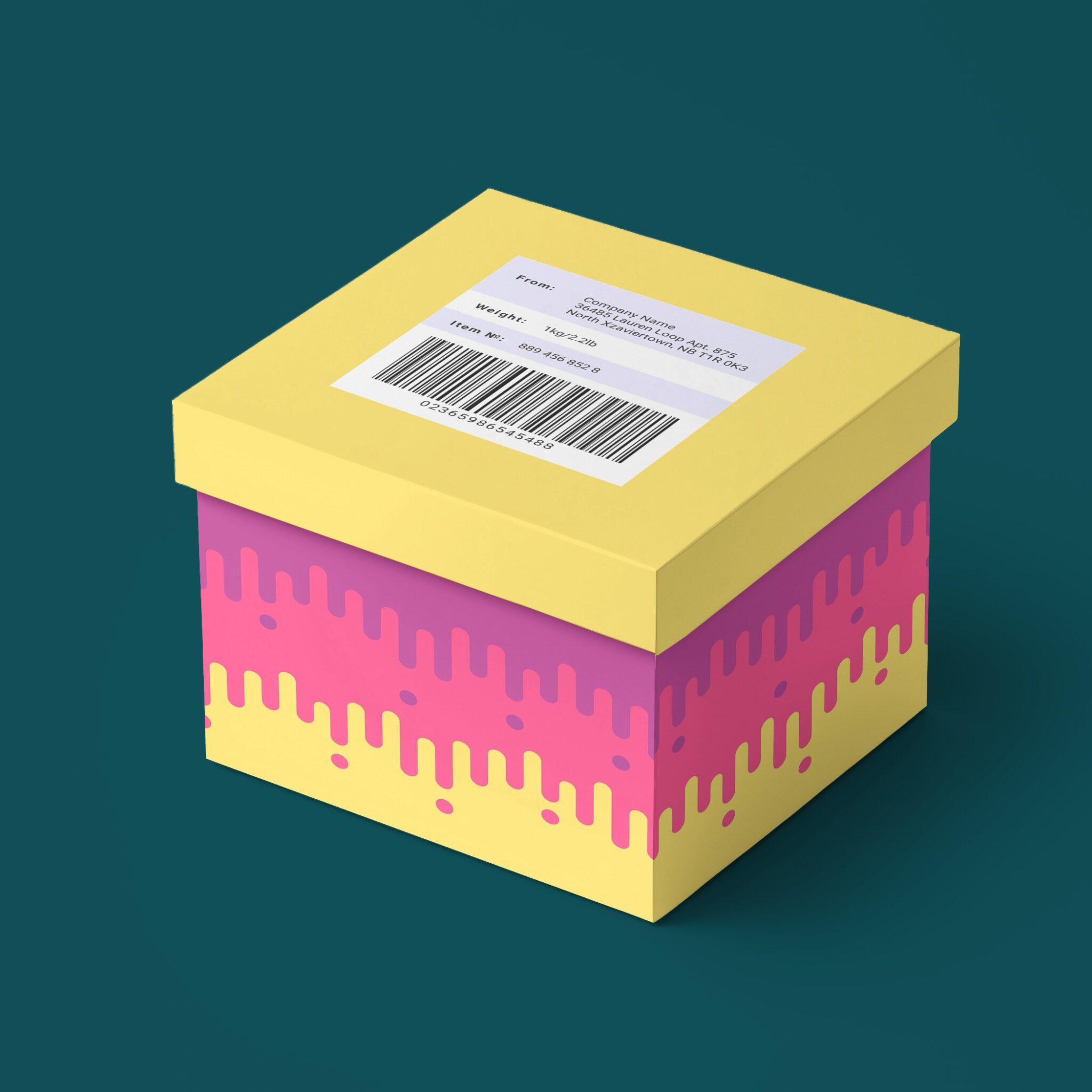 Illustration Design on Courier Delivery Box and Package PSD Mockup ...