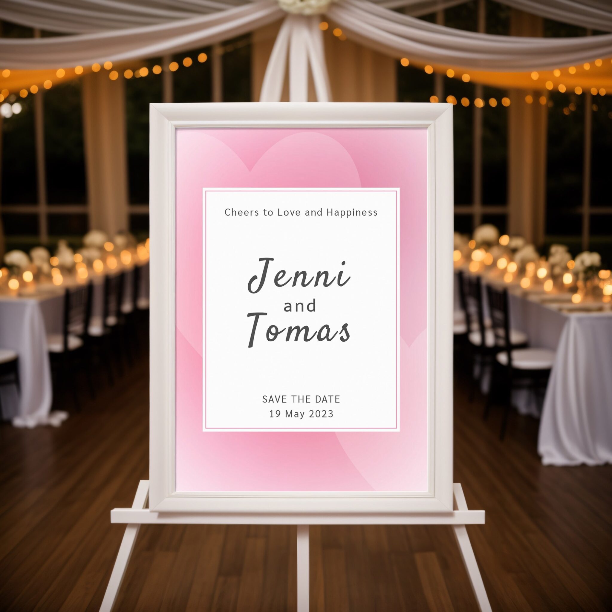 WeLarge Wedding Reception Welcome Sign Mockup | Mediamodifier