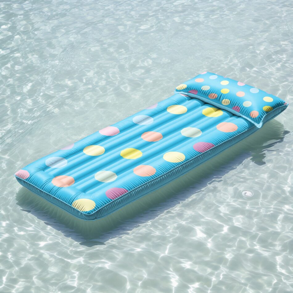 Polka Dot Design on Floating Beach Mattress | Mediamodifier