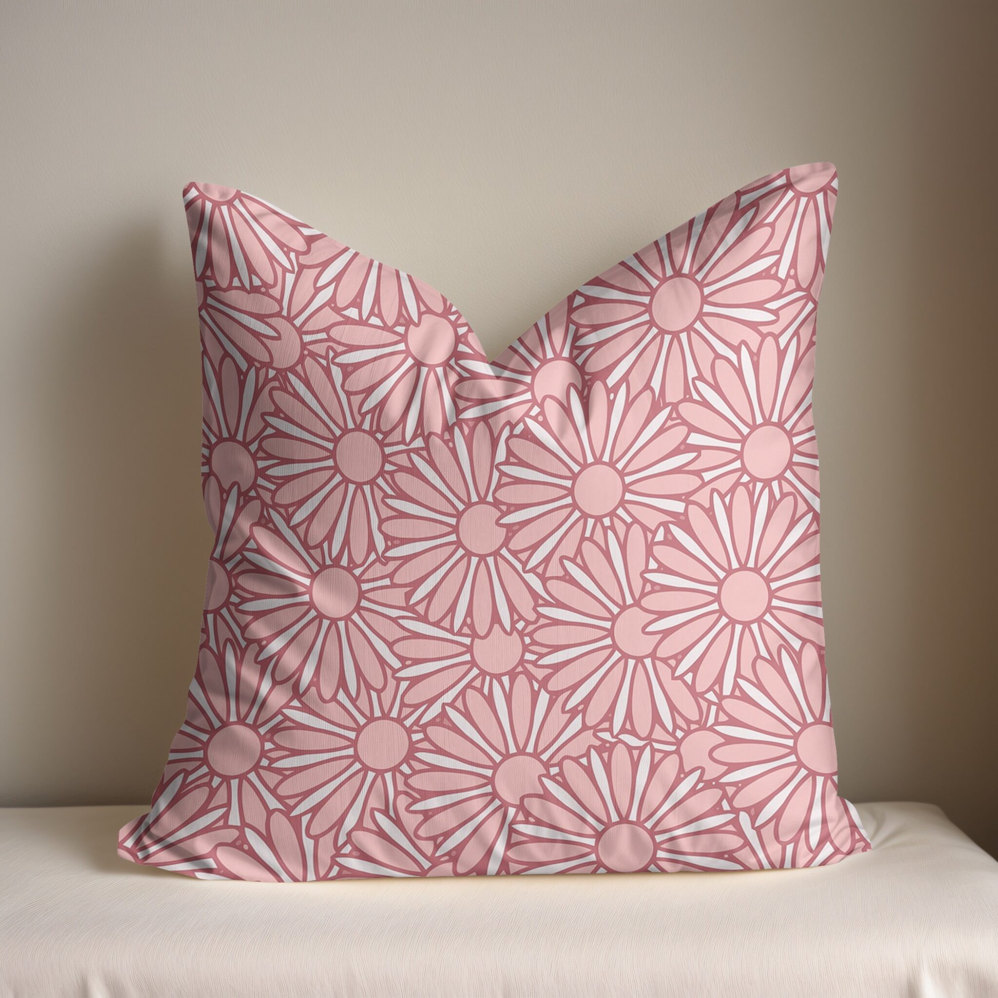 Printed Design on Crumpled Pillow Cover Mockup | Mediamodifier