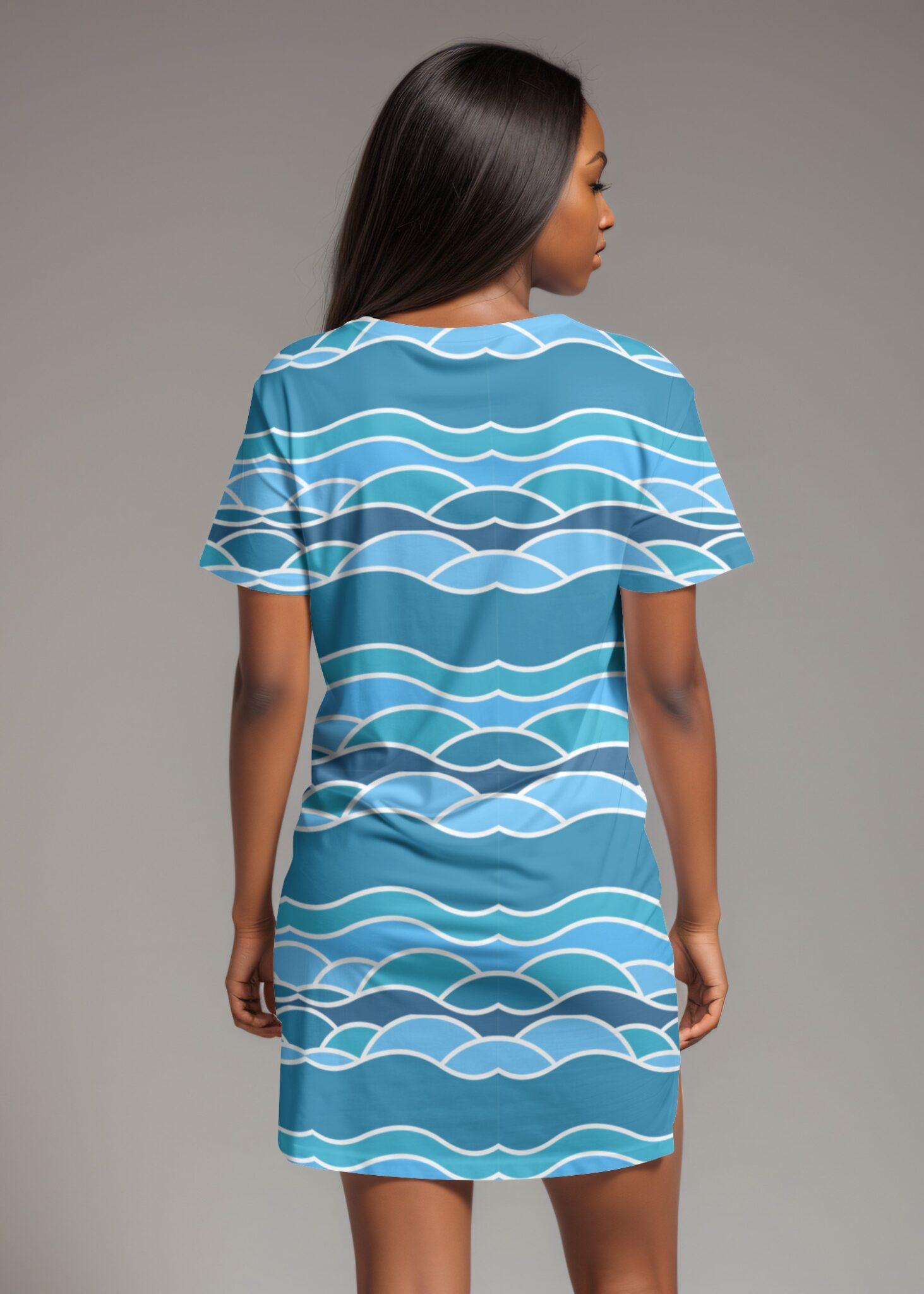 Illustrated Print Design on Backside of Dress Online PSD Mockup ...