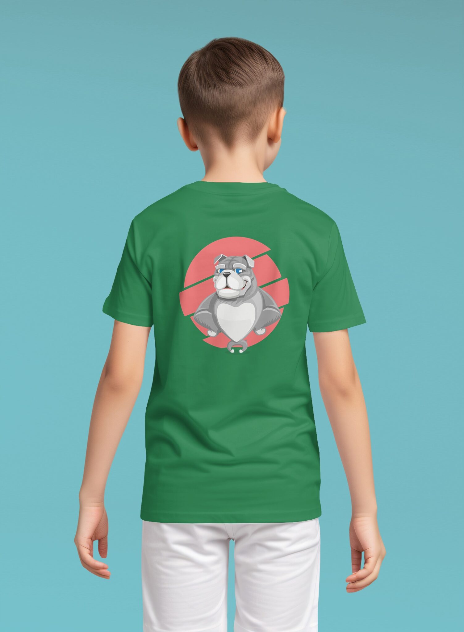Cute T-Shirt Design on Back View of Simple T-Shirt Mockup Generator ...