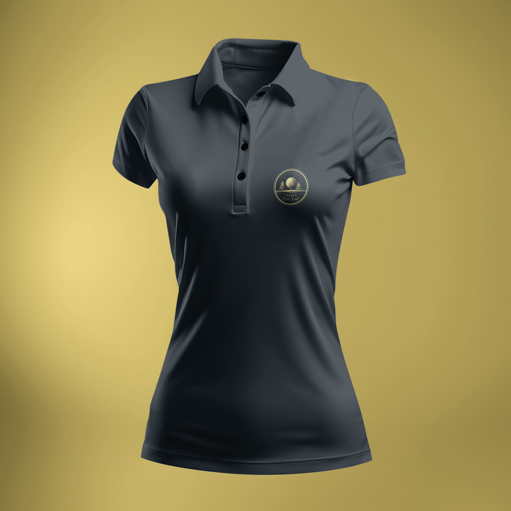Simple Logo on Isolated Golf T-Shirt Mockup | Mediamodifier
