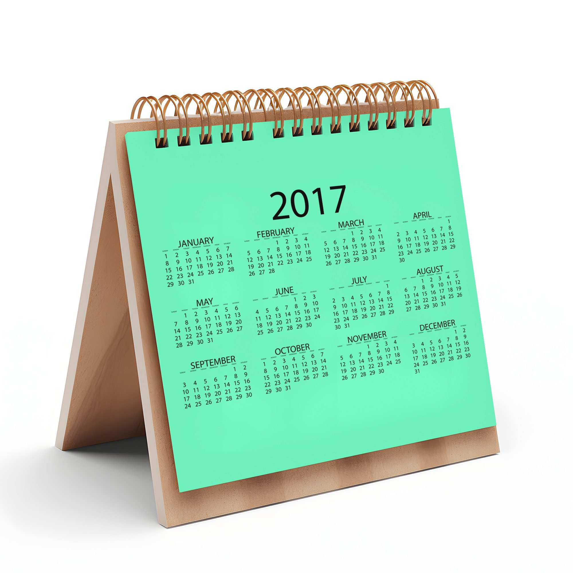 Desk Calendar Design on a Mockup with Clean Background | Mediamodifier