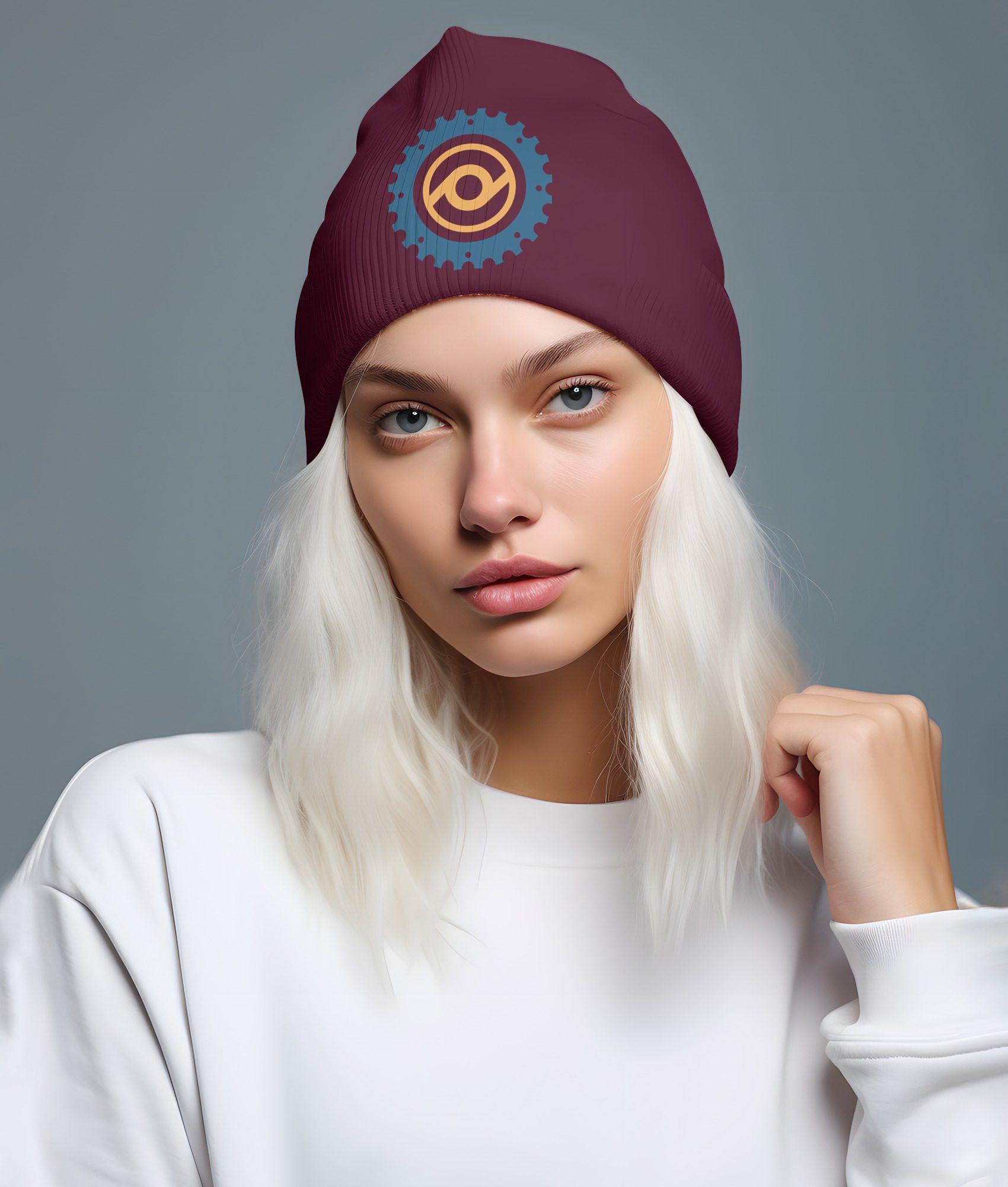 Beanie Hat Logo Design on Hat Mockup Generator | Mediamodifier