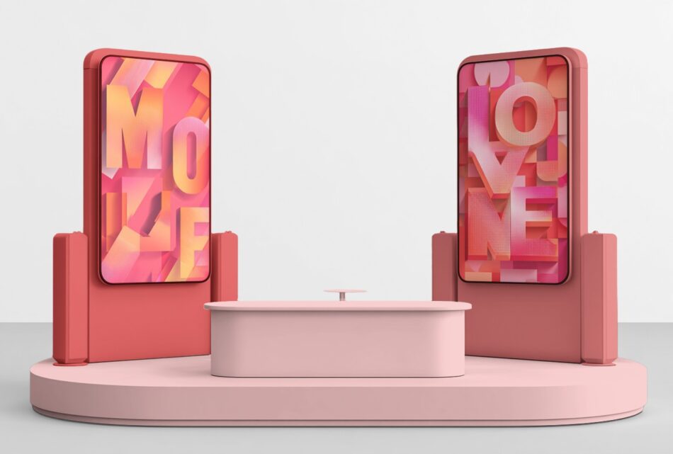 Ad Preview on a Digital Kiosk Screen Mockup | Mediamodifier